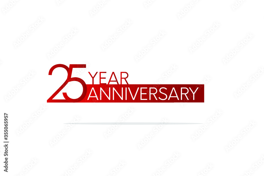 25 year anniversary, minimalist logo. jubilee, greeting card. Birthday ...