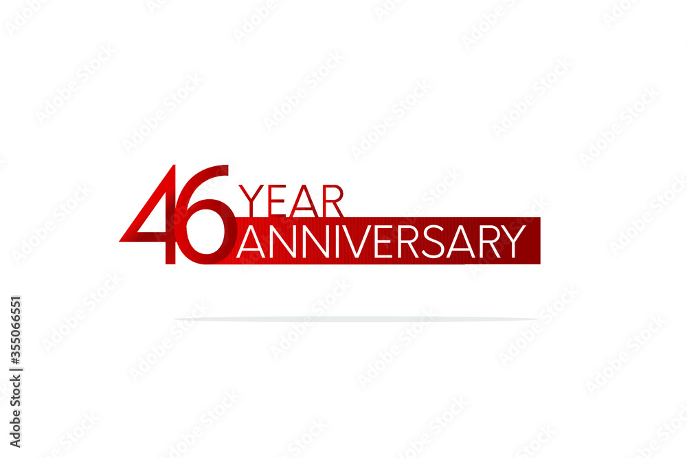 46 year anniversary, minimalist logo. jubilee, greeting card. Birthday ...