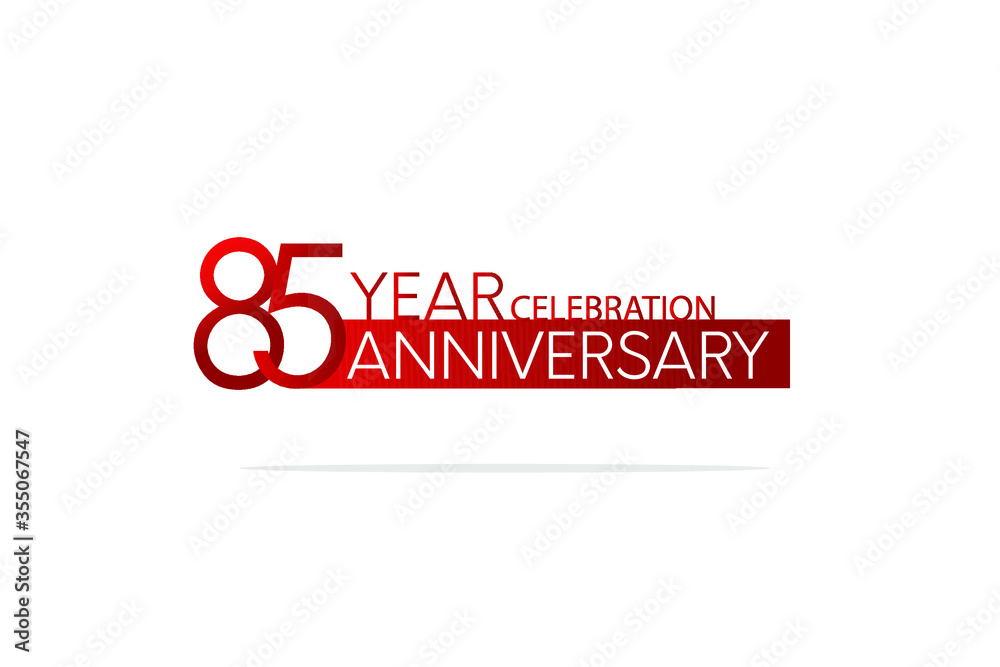85 year anniversary, minimalist logo. jubilee, greeting card. Birthday ...