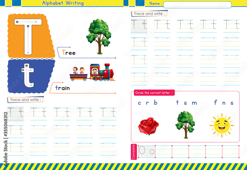 Alphabet writing A-Z Tracing Worksheet for preschool or kindergarten ...