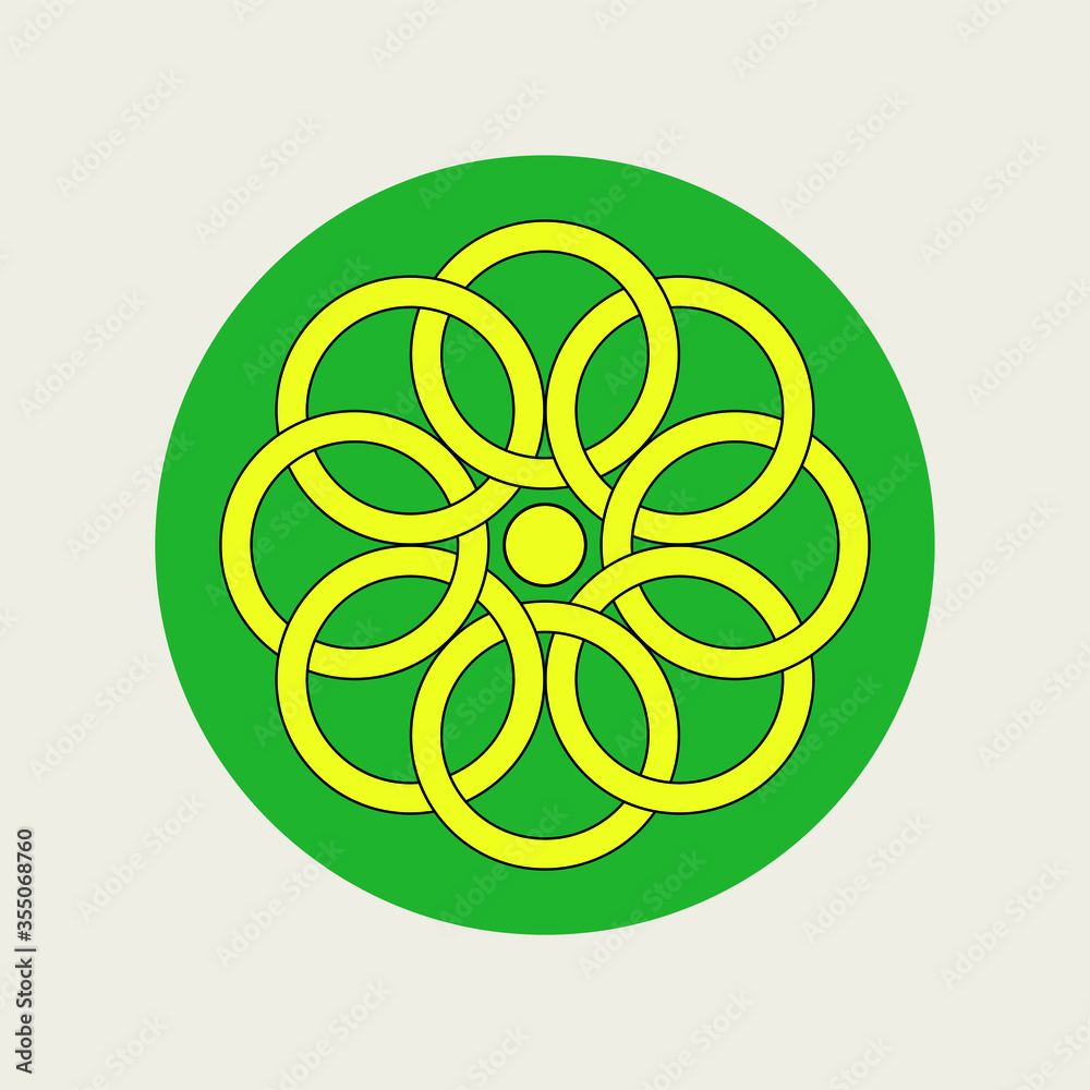interlocking eight circles for designing logo, motif Stock Vector ...