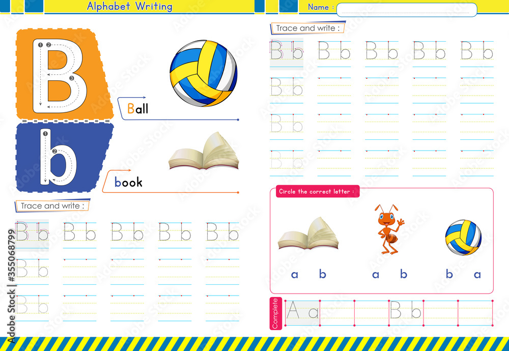 Alphabet writing A-Z Tracing Worksheet for preschool or kindergarten ...