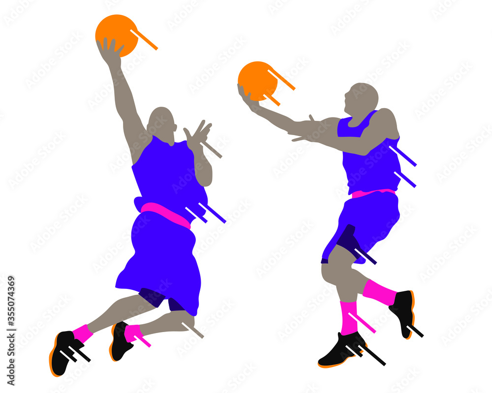 Basketball player shape silhouette vector set action pose Stock Vector ...