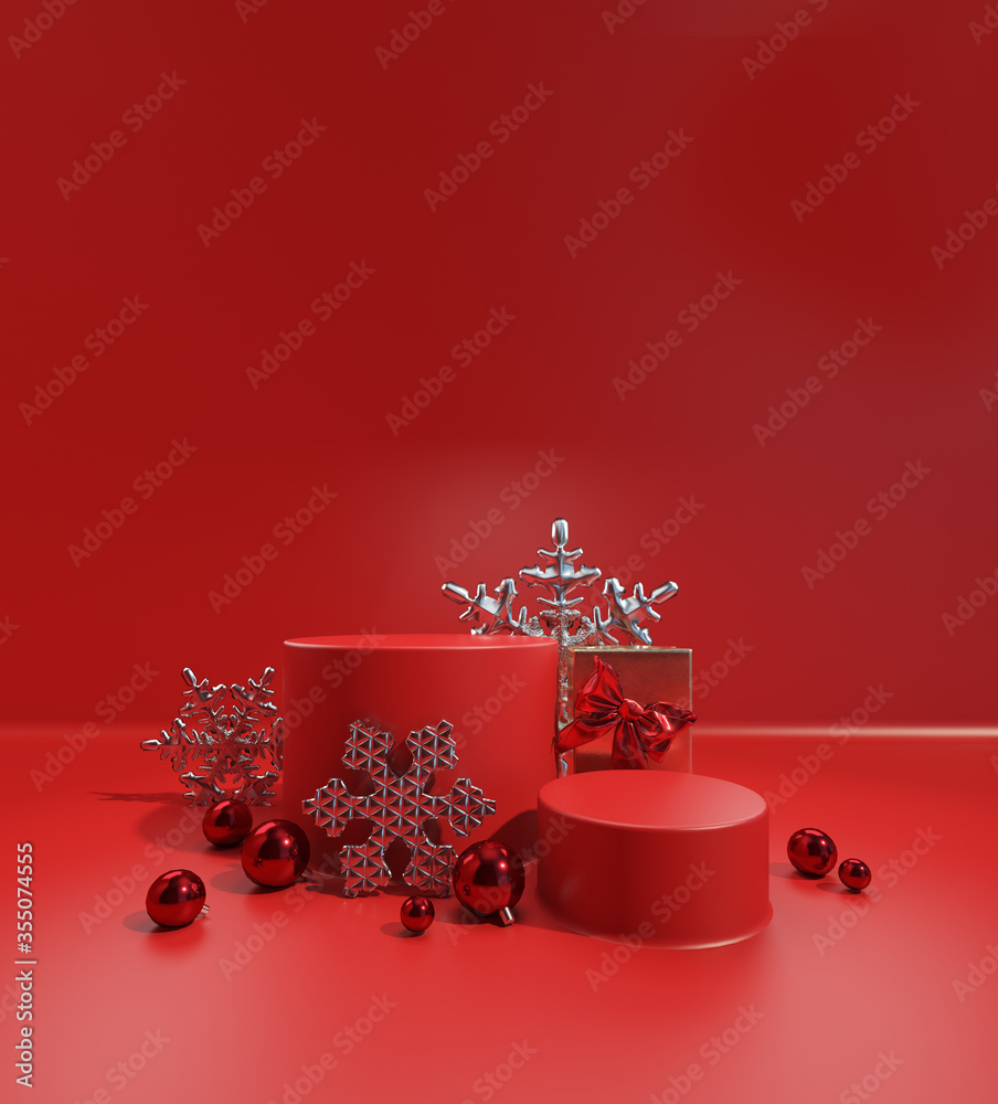 christmas design Cylinder circle box podium. concept display scene ...