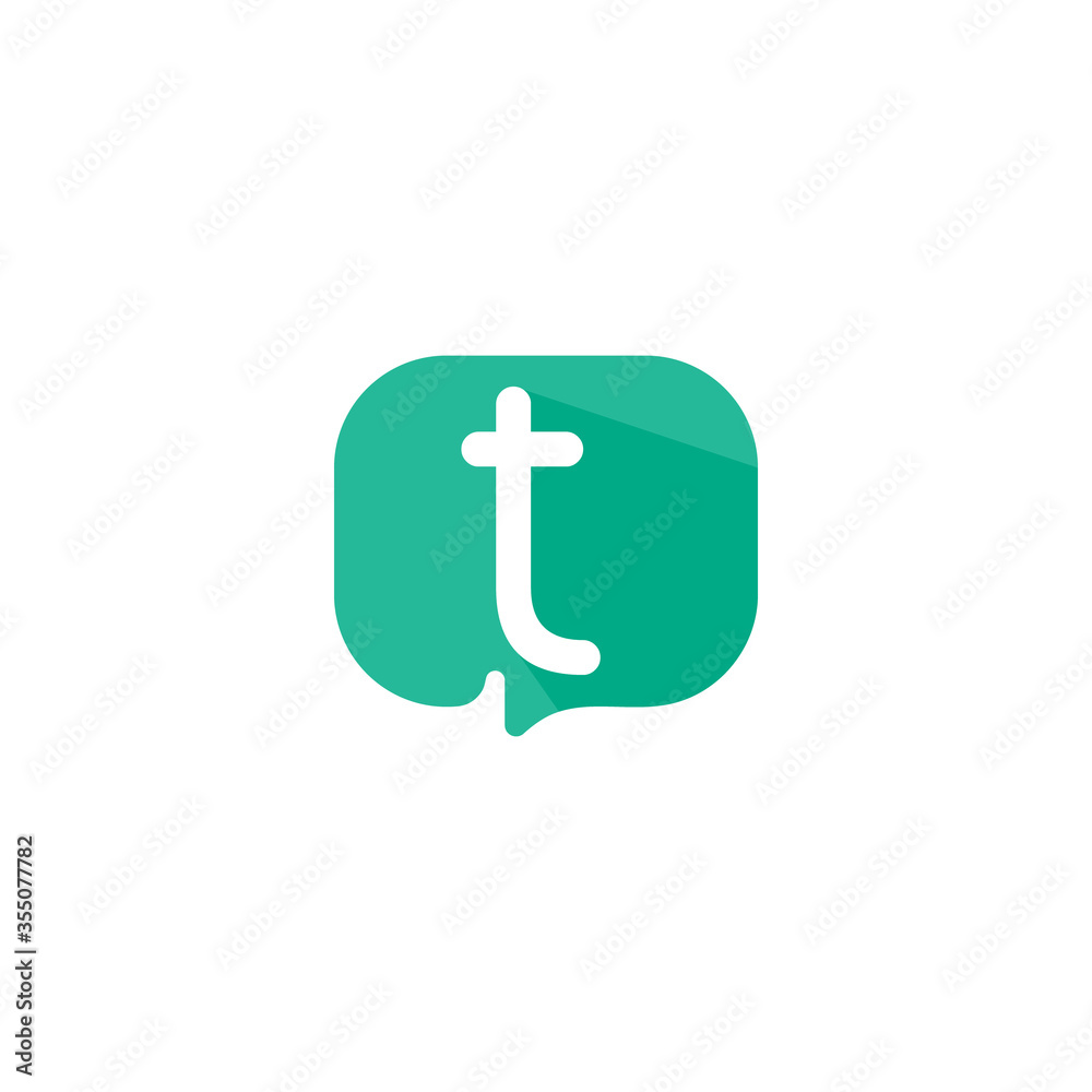 t chat logo talk vector illustration, chat letter t logo Stock Vector ...