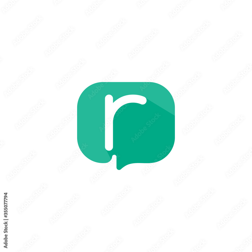 r chat logo talk vector illustration, chat letter r logo Stock Vector ...
