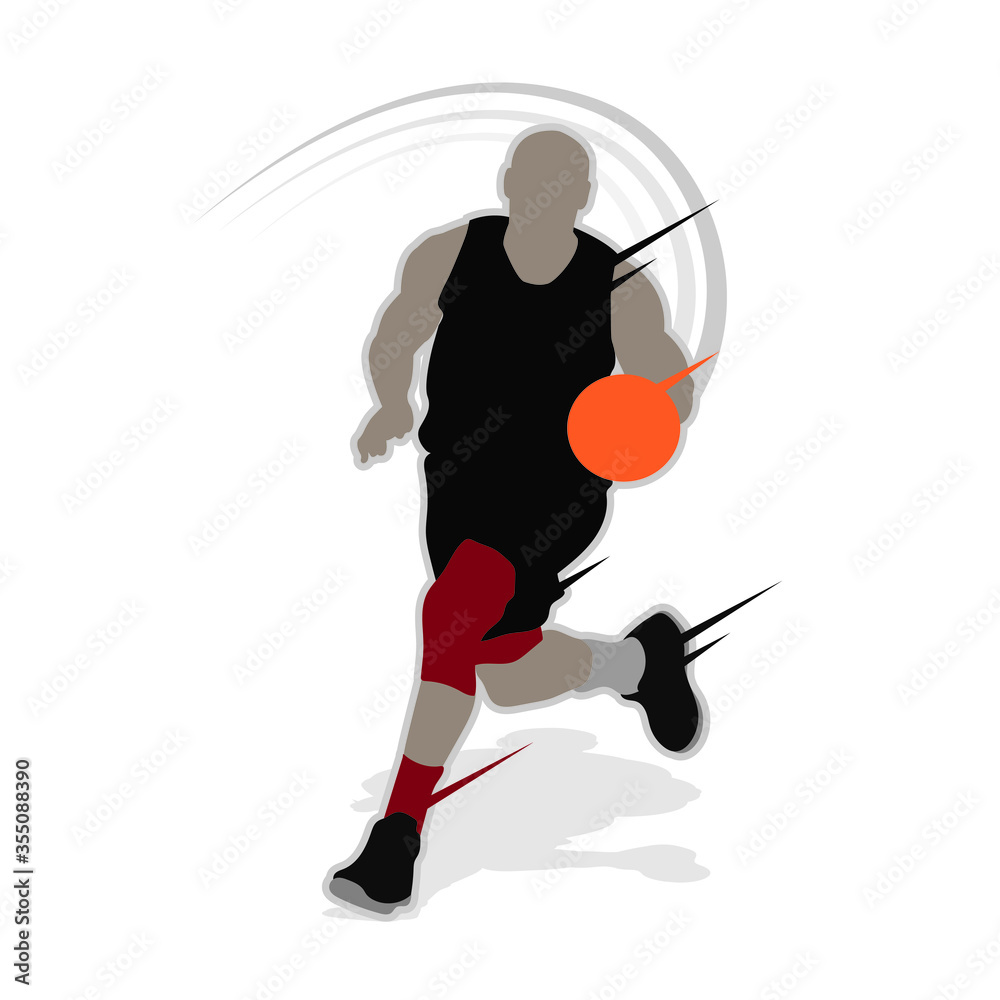 Basketball player shape silhouette vector set action pose Stock Vector ...
