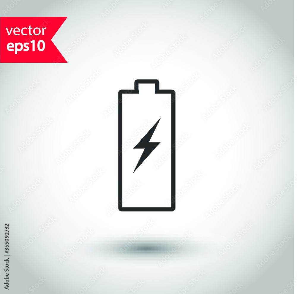 Battery indicator vector icon. Accumulator battery charge energy icon ...