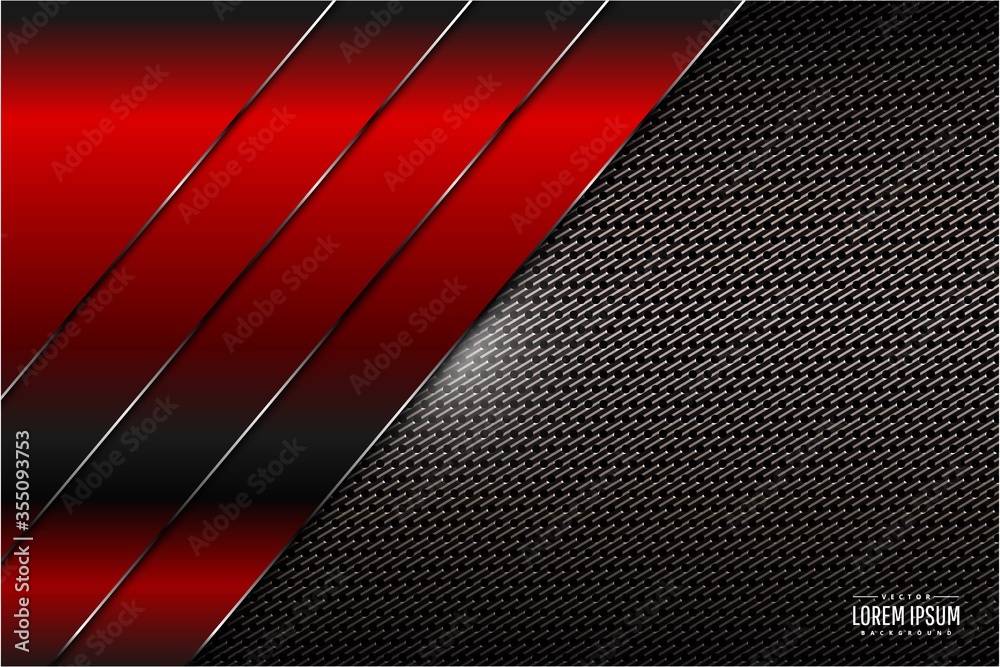 Metallic of red technology background with carbon fiber dark space ...