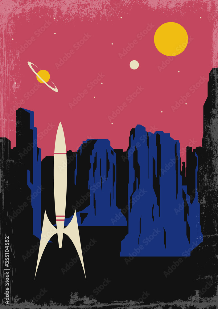 Retro Future Space Journeys Propaganda Poster Set, Mid Century Modern ...