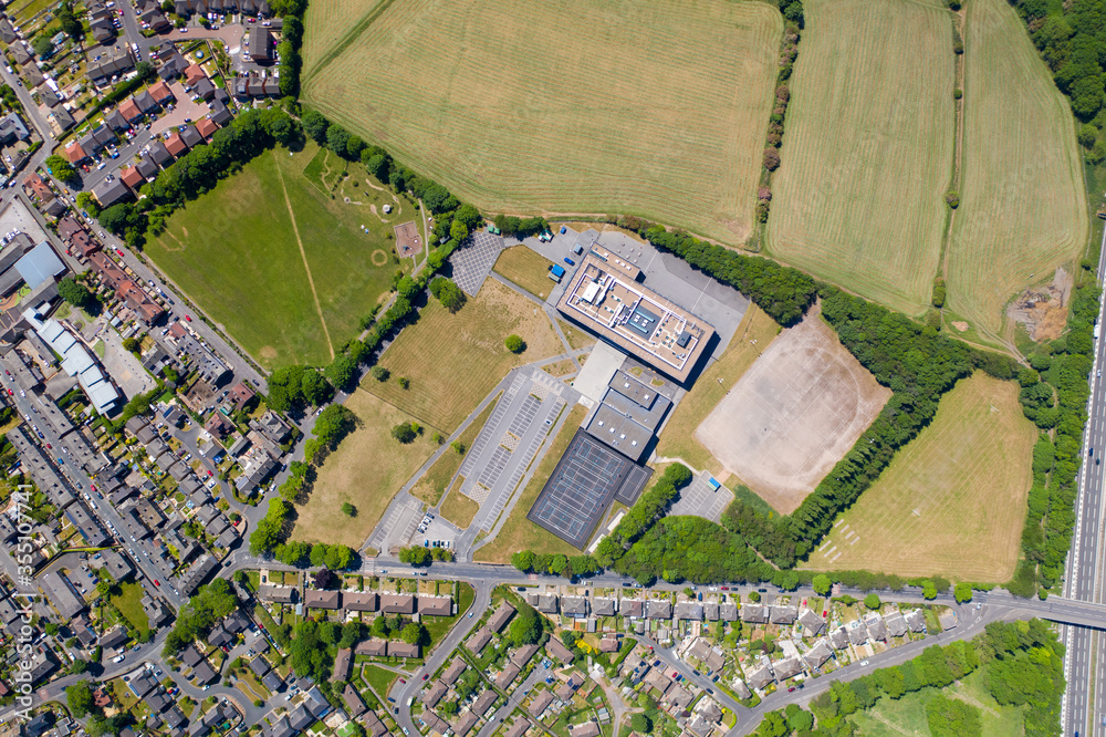 Top down erial drone photo of the Whitcliffe Mount Primary School ...