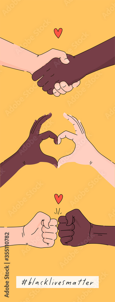 Black lives matter hand drawn poster, card collection. Hashtag blm ...