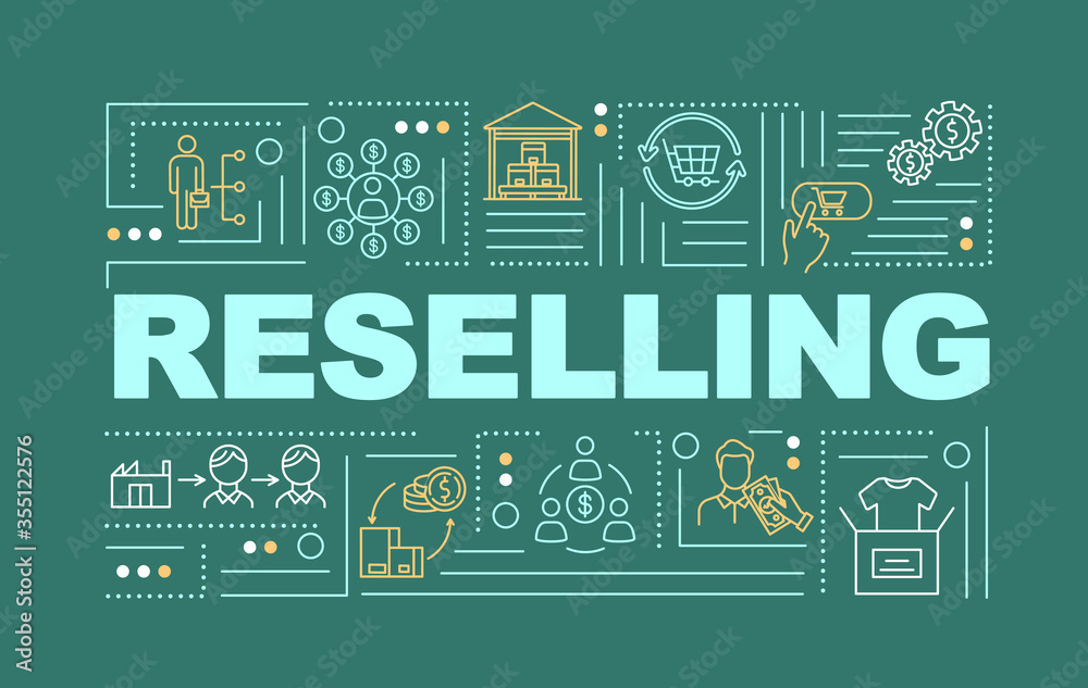 Reselling word concepts banner. P2P business model, innovative ...