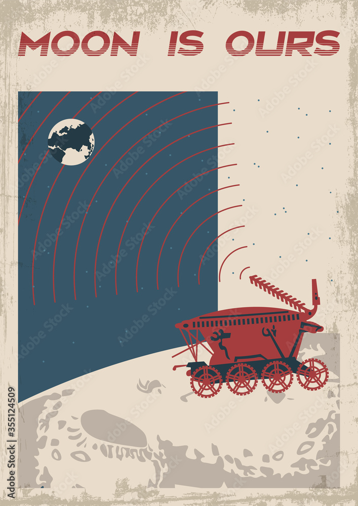 Moon Walker, Lunar Rover on the Moon Surface, Retro Soviet Space ...