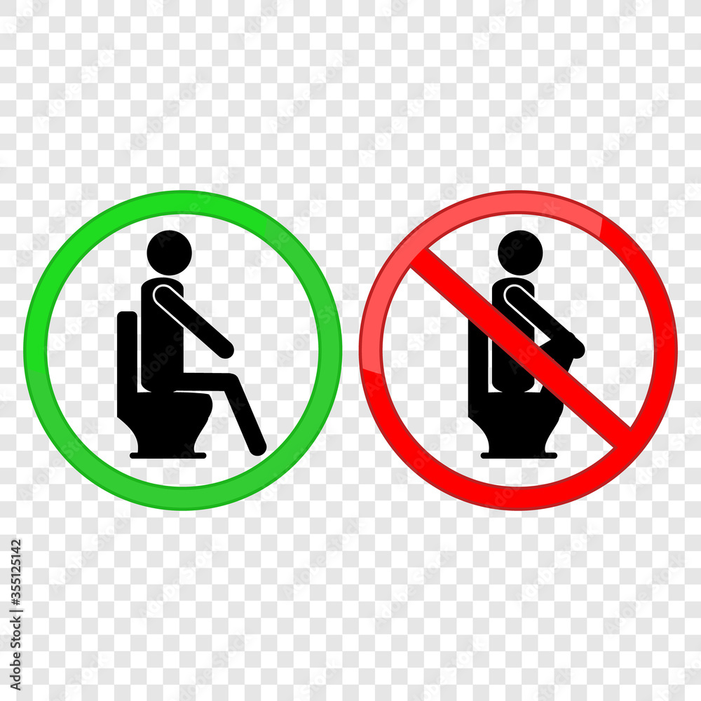 no and yes permit toilet signs Stock Vector | Adobe Stock