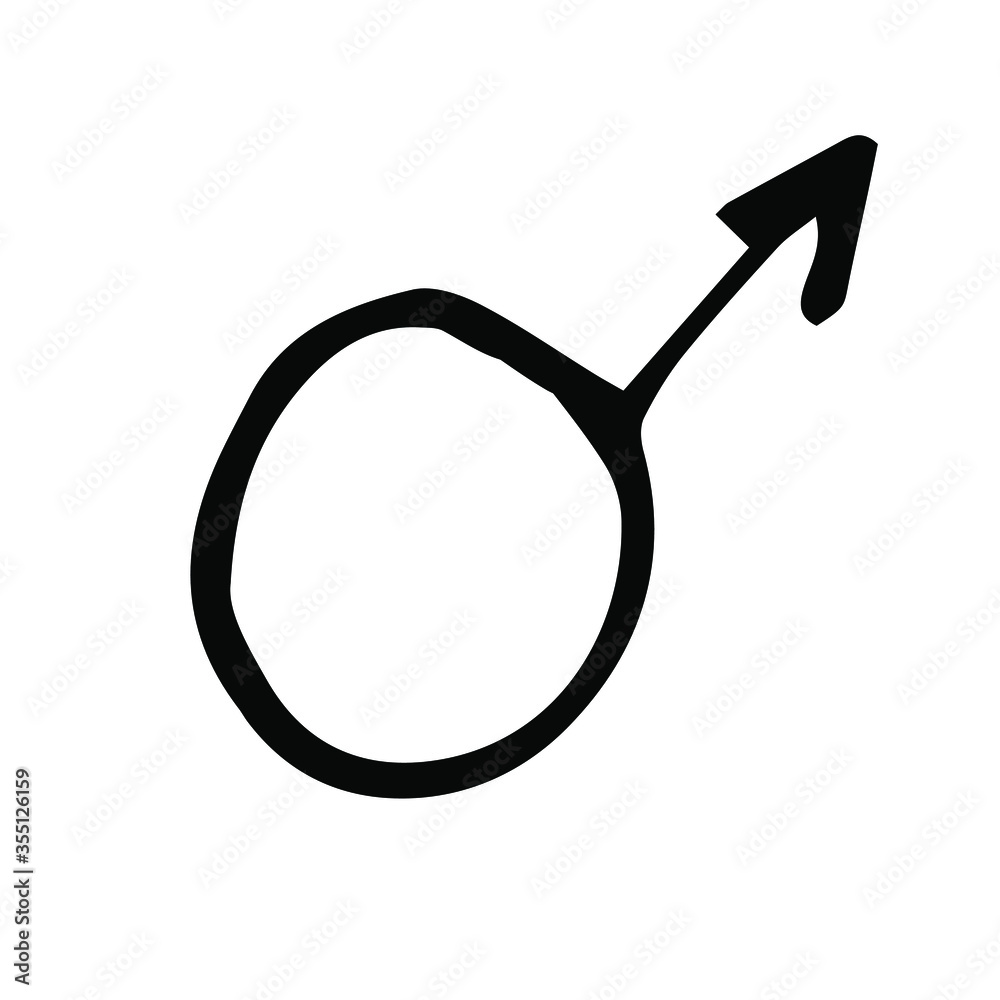 Vector symbol of Mars. symbols of planets and signs in astrology ...