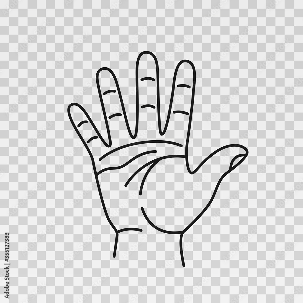 Hand drawn High five sign isolated on transparent background. Sketch ...