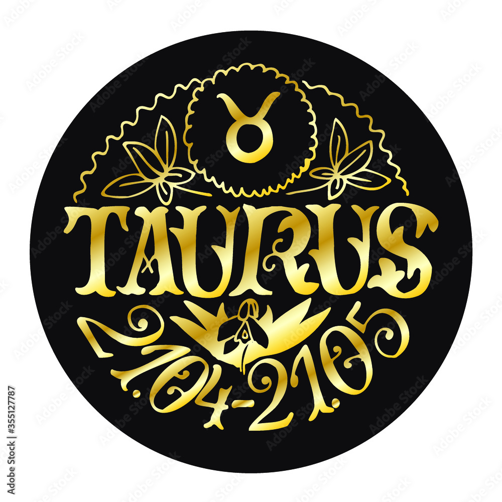 Zodiac sign Taurus. Vector illustration for horoscope in art Deco style ...