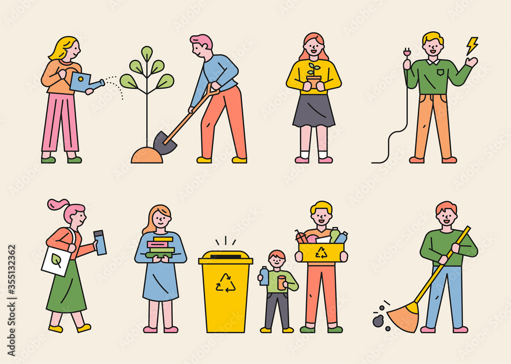 Environmental protection people icon. Environmental movement. flat ...