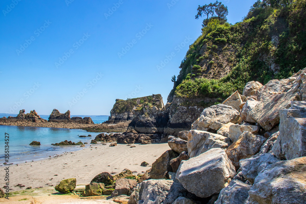 Crozon-Morgat. La plage du Kador. Finistère. Bretagne Stock-foto ...