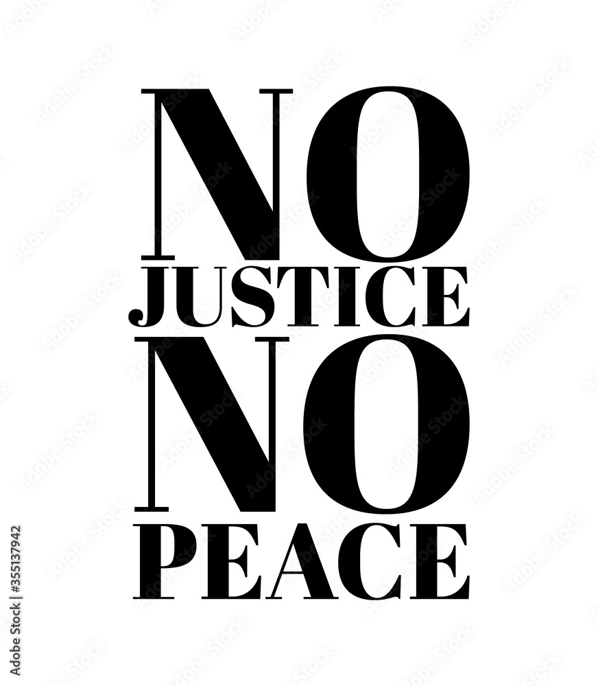 No justice no peace. Vector hand drawn illustration isolated. Tattoo ...