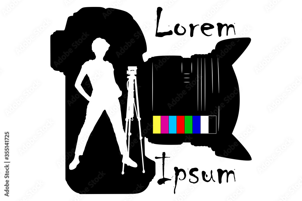 logo for your design in photography business. camera silhouette. girl ...