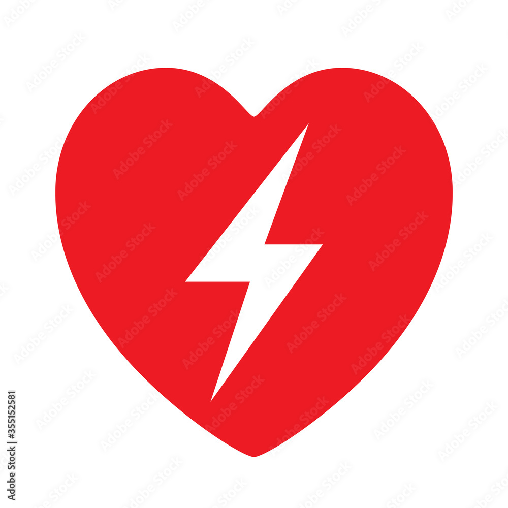 AED Automated External Defibrillator Symbol Sign, Vector Illustration ...