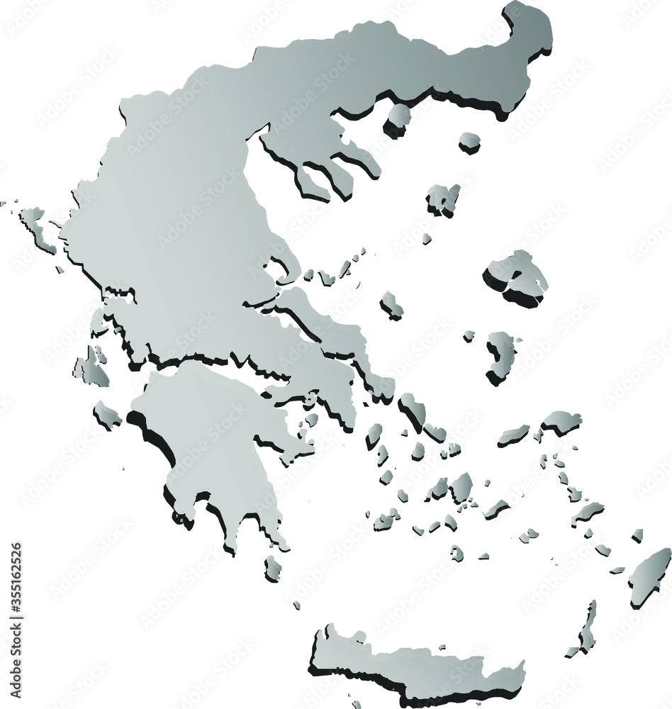 High detailed vector map of Greece Stock Vector | Adobe Stock
