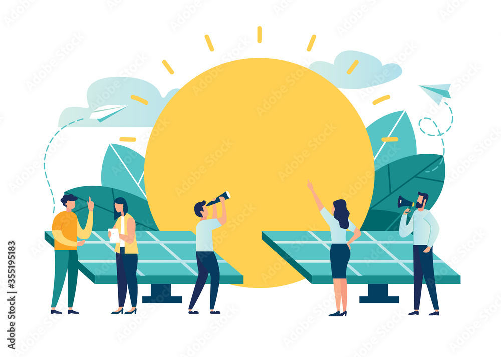 vector illustration. alternative renewable energy. solar energy ...
