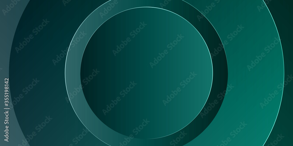 Abstract green circle 3D background. Vector illustration design for ...