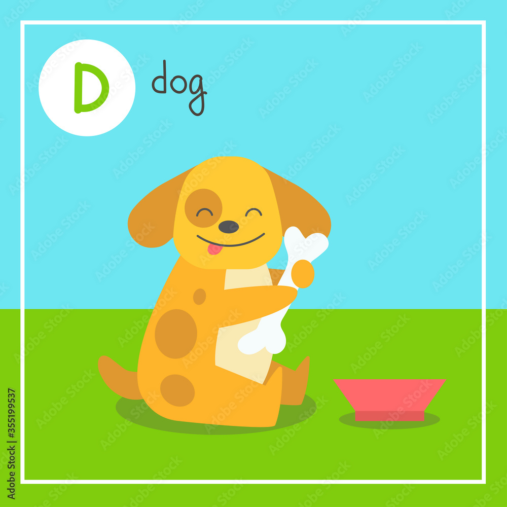 Cute animal alphabet for ABC book. Vector illustration of cartoon ...