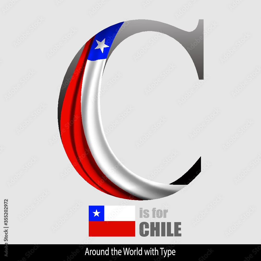 Vector Letter C is for Chile flag. Design Matches Letters Of The ...
