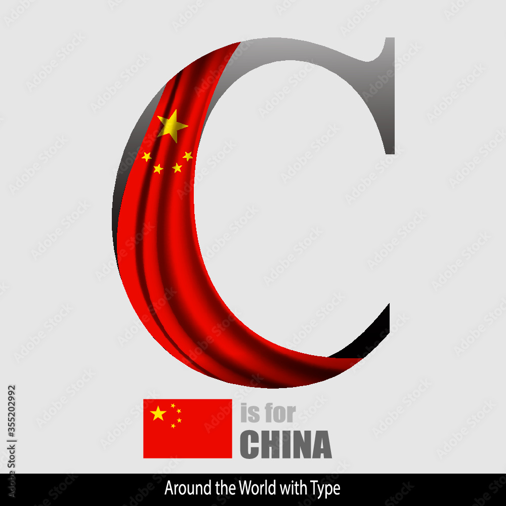 Vector Letter C is for China flag. Design Matches Letters Of The ...