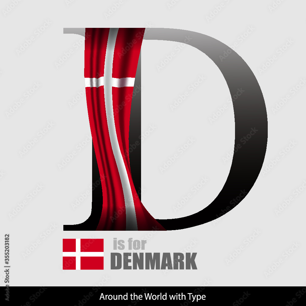 Vector Letter D is for Denmark flag. Design Matches Letters Of The ...