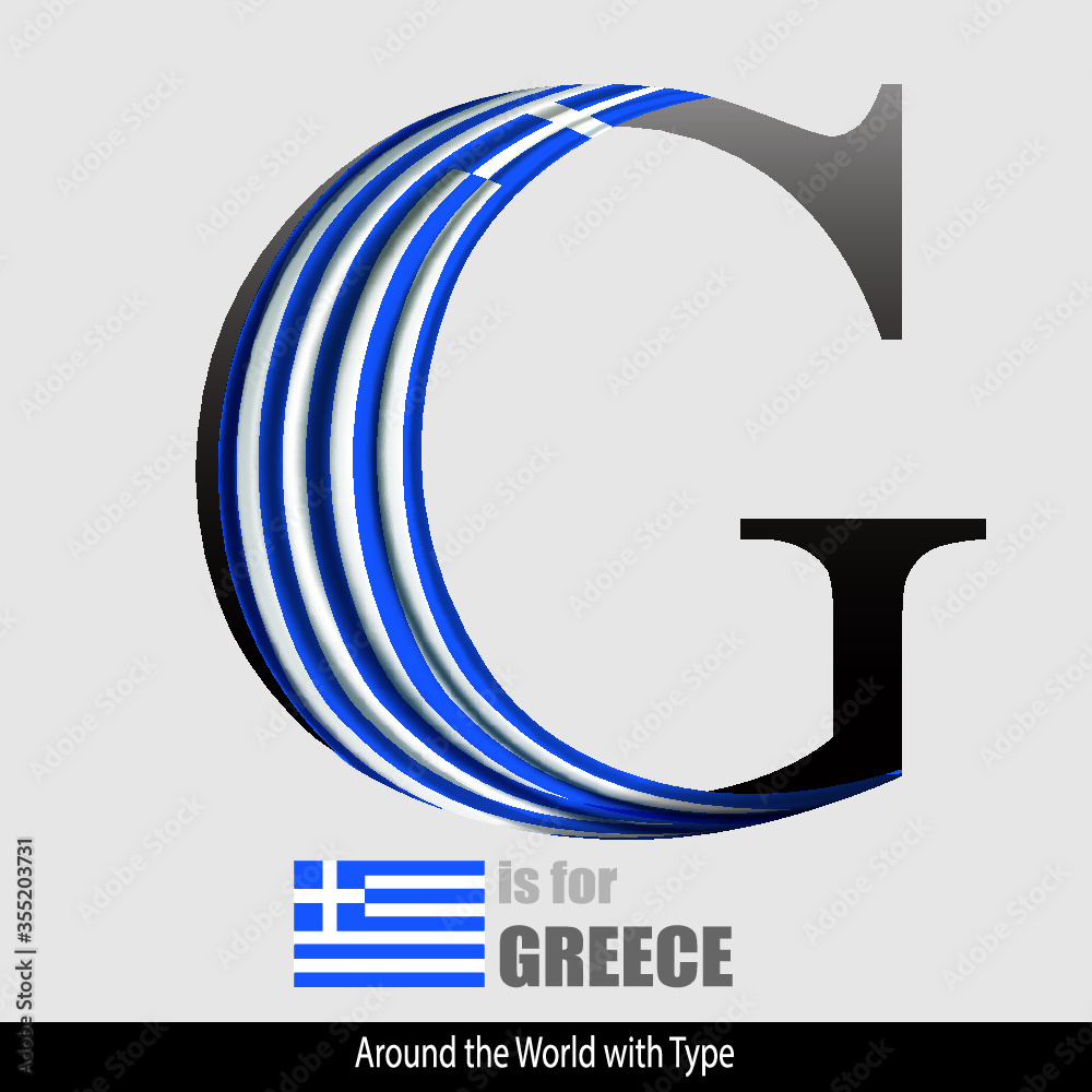 Vector Letter G is for Greece flag. Design Matches Letters Of The ...