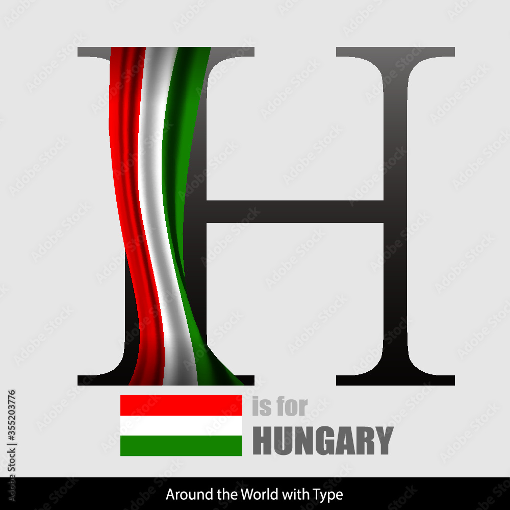 Vector Letter H is for Hungary flag. Design Matches Letters Of The ...