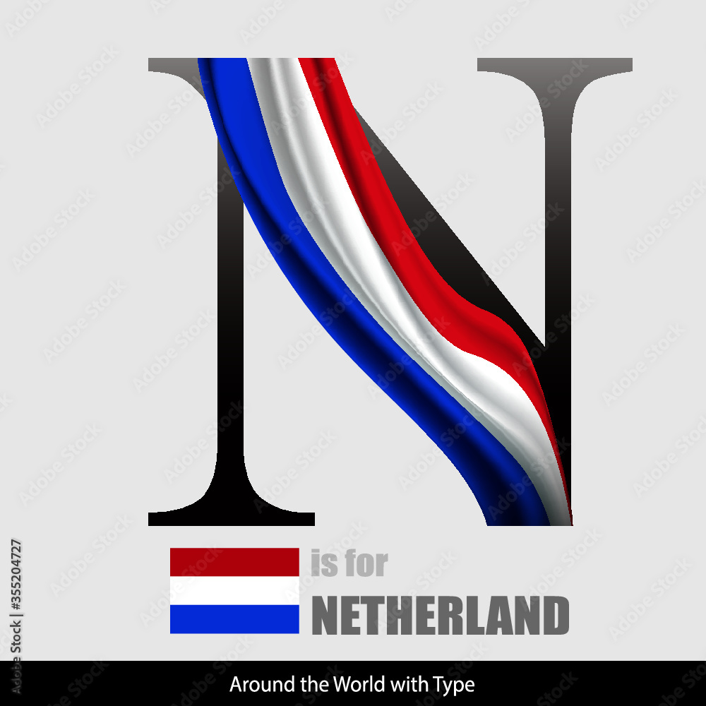 Vector Letter N is for Netherlands flag. Design Matches Letters Of The ...