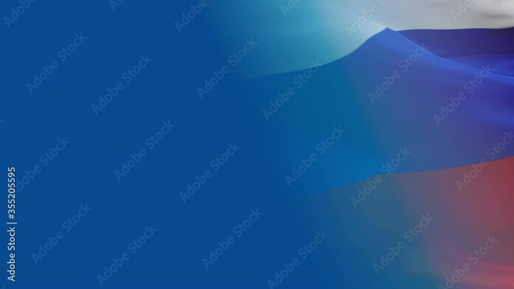 Russian flag video waving in wind gradient background for text ...