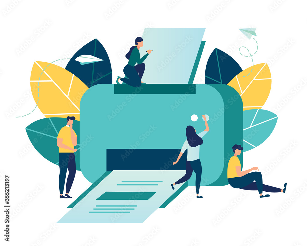 Vector illustration, a flat design on a white background, multifunction ...