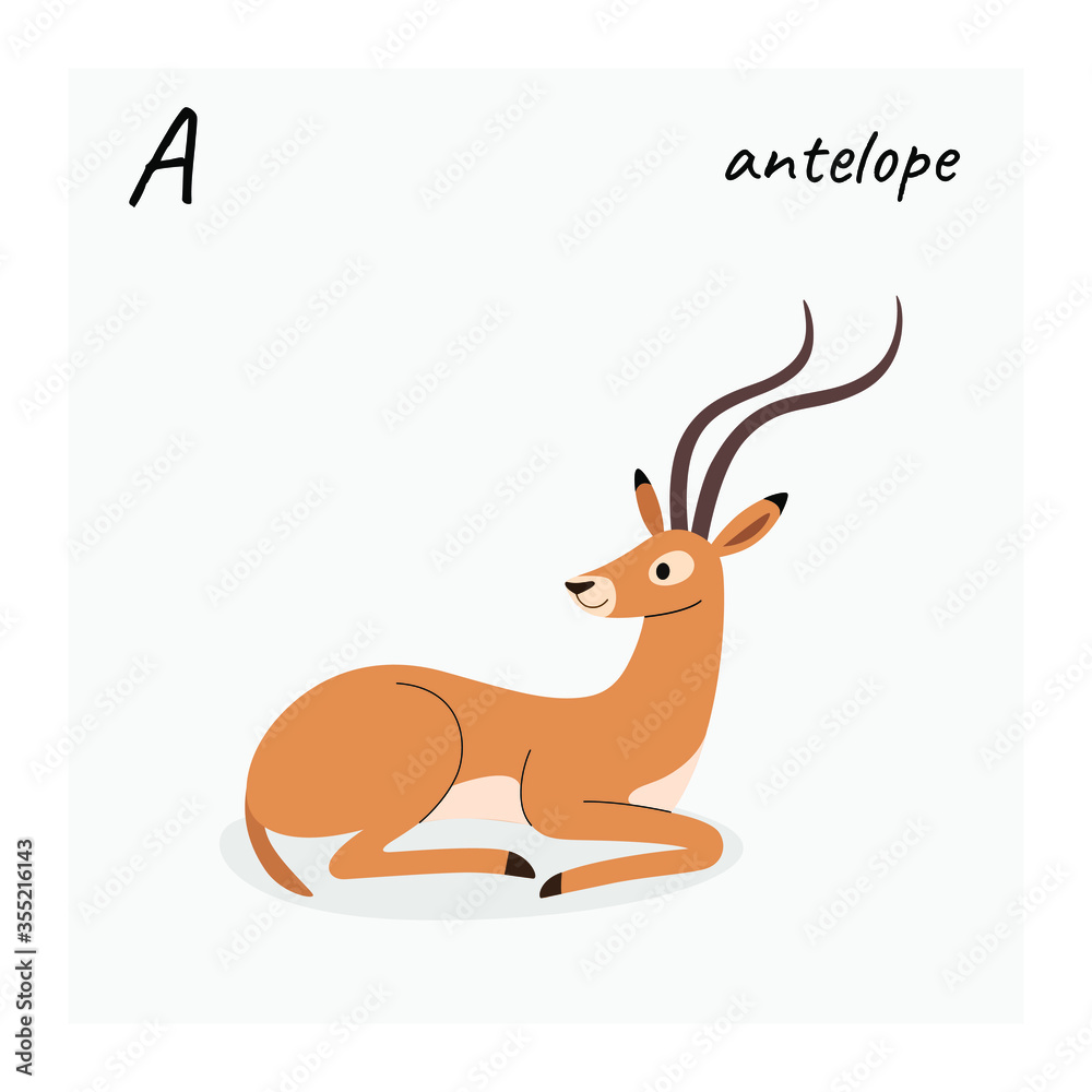 Cartoon antelope - cute character for children. Vector illustration in ...
