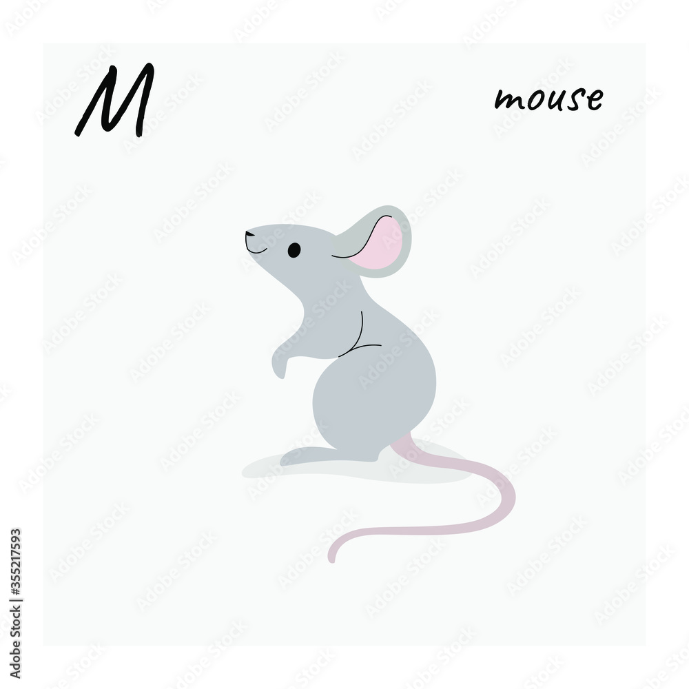 Cartoon mouse - cute character for children. Vector illustration in ...