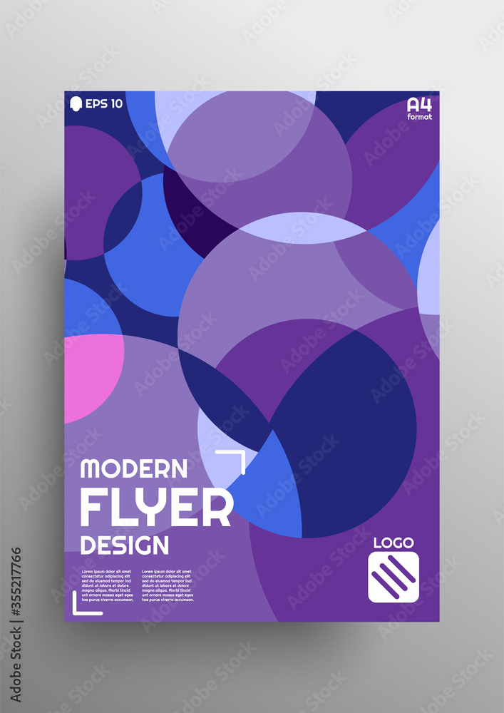 Modern background design with different colors, designed in A4 size for ...
