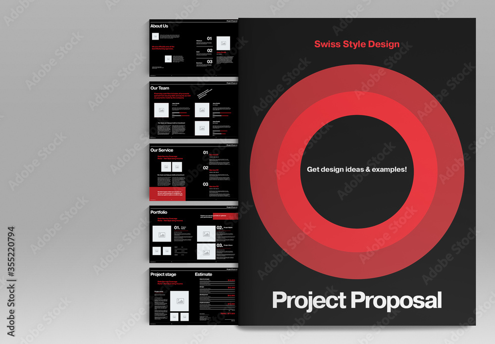 Black Proposal Brochure Layout Stock Template | Adobe Stock