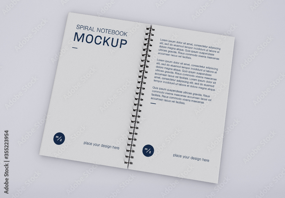 Open Spiral Notebook Mockup Stock Template | Adobe Stock