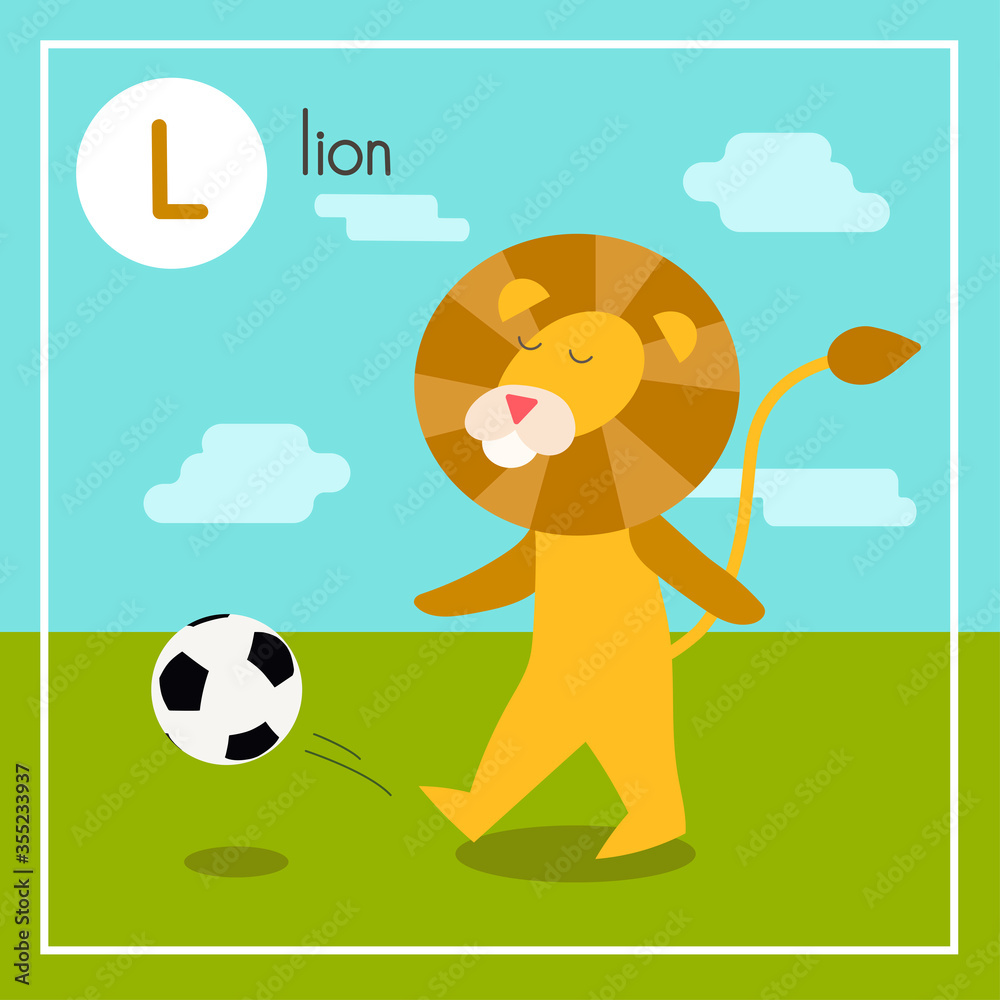 Vetor de Cute animal alphabet for ABC book. Vector illustration of ...