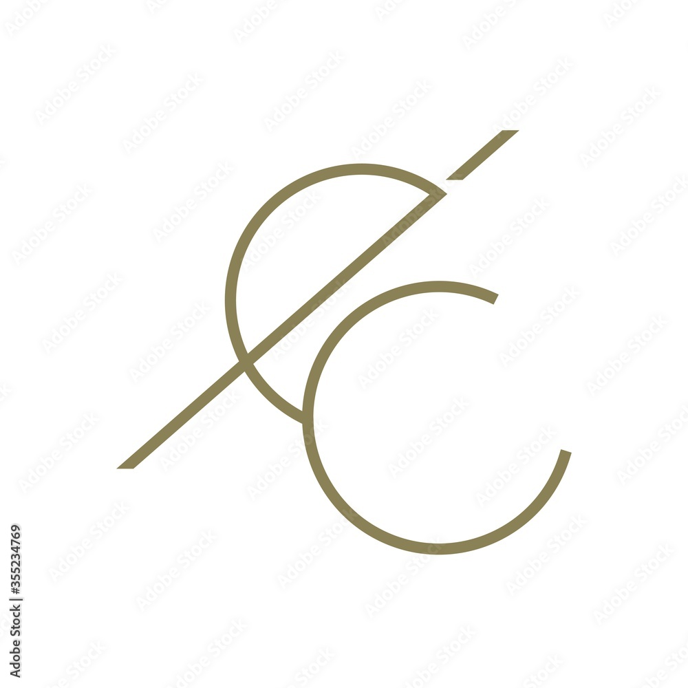 letter e c logo design Stock Vector | Adobe Stock