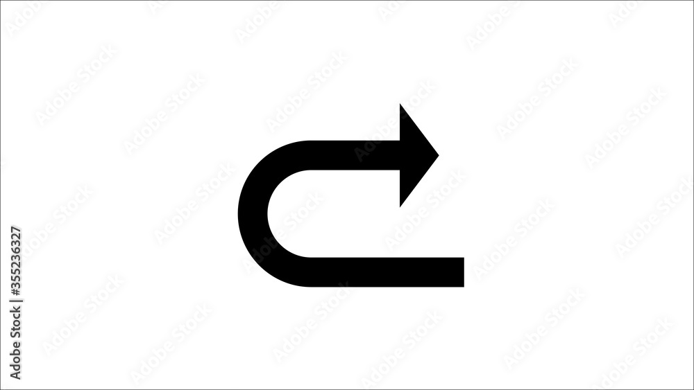 u turn left direction sign Stock Illustration | Adobe Stock