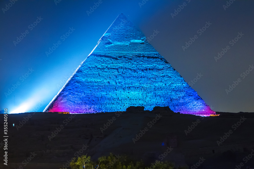 The Great Pyramid Of Khufu At Night