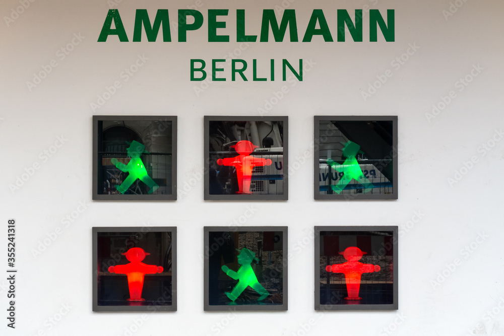 BERLIN - DECEMBER 15, 2013: Ampelmaennchen (little traffic light man ...