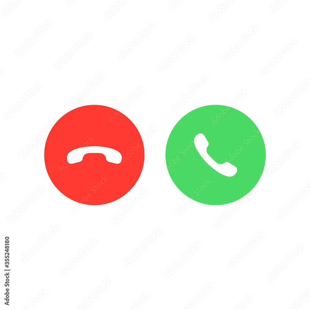 Red and green yes no buttons icon isolated on white background. Answer ...